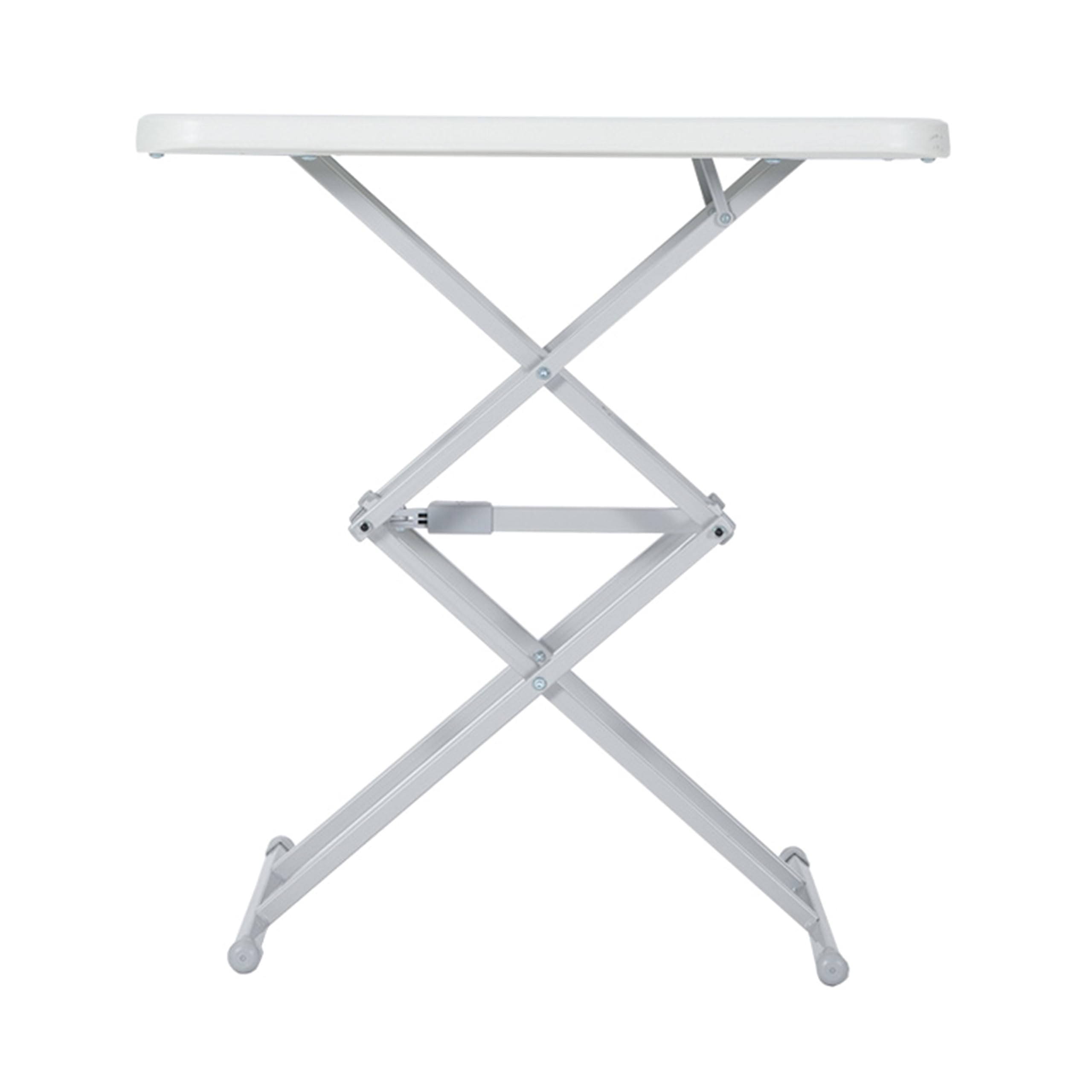 Yolafe Folding Table 4 Adjustable Heights TV Tray Portable Plastic Desk Heavy Duty Multipurpose for Indoor and Outdoor Use, White