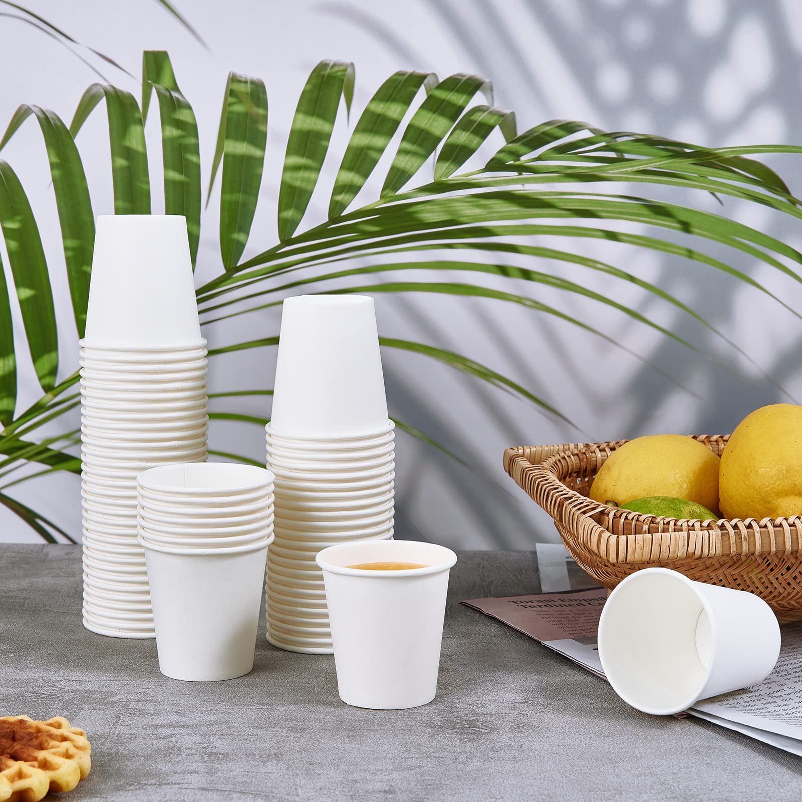 TV TOPVALUE 600 Pack 4 oz Paper Cups, Bathroom Cups, Small Mouthwash Cups, White Paper Cups, Hot/Cold Drinking Cups, Mini Paper Cups for Home, School and Office