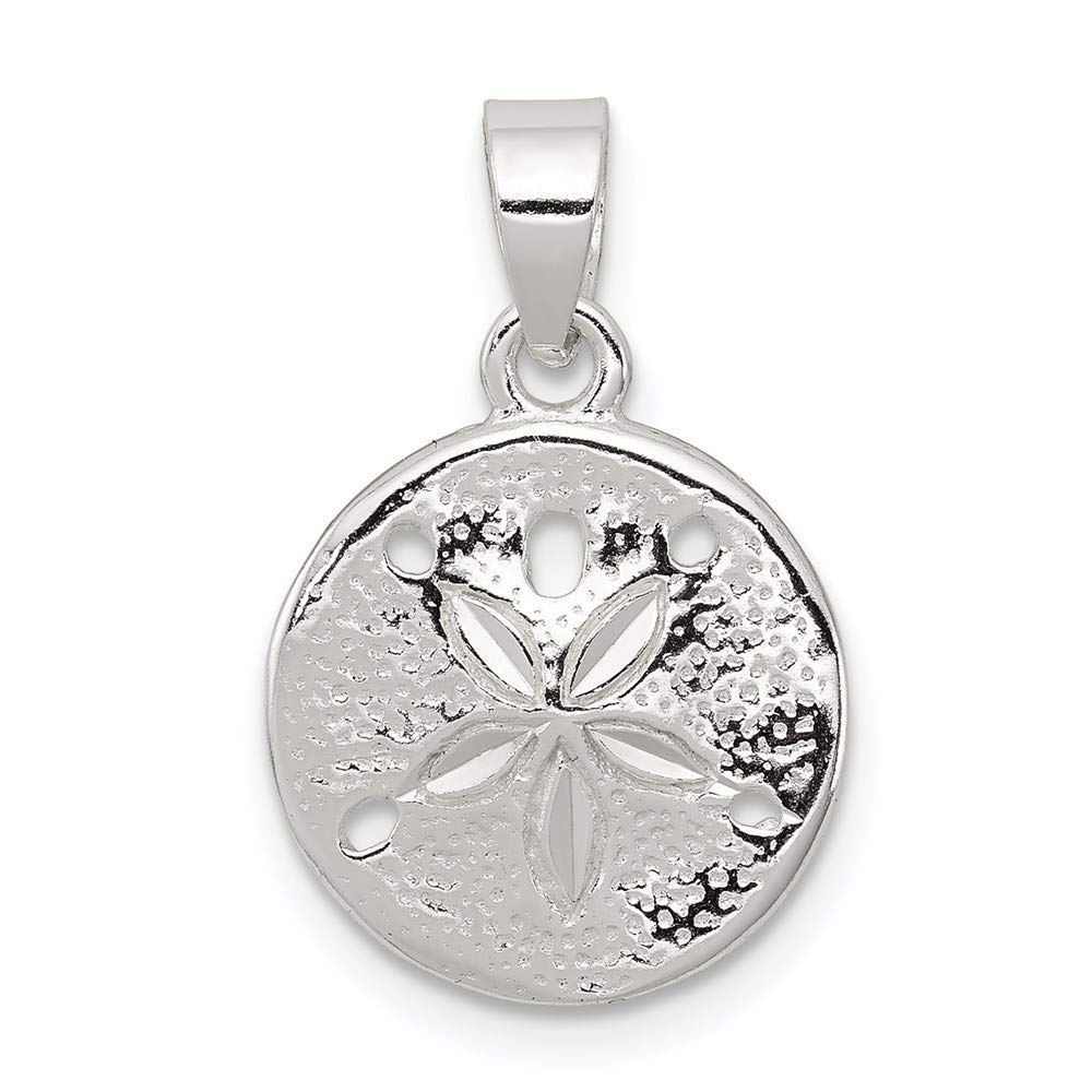 Sterling Silver Polished Sand Dollar Pendant QQC8706