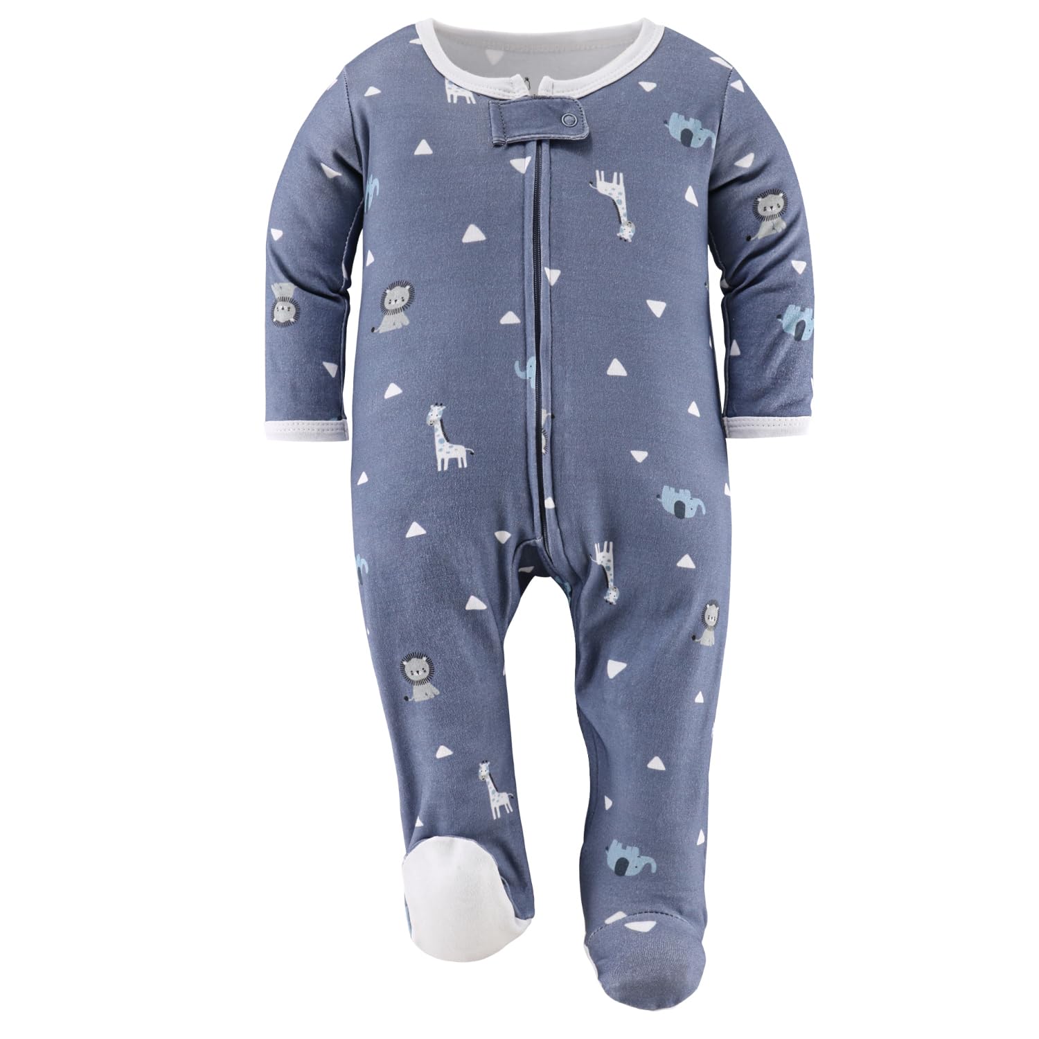The Peanutshell Footed Pajamas Sleepers for Baby Boys, Sleep and Play Footies, 3 Pack (6-9 Months) Blue