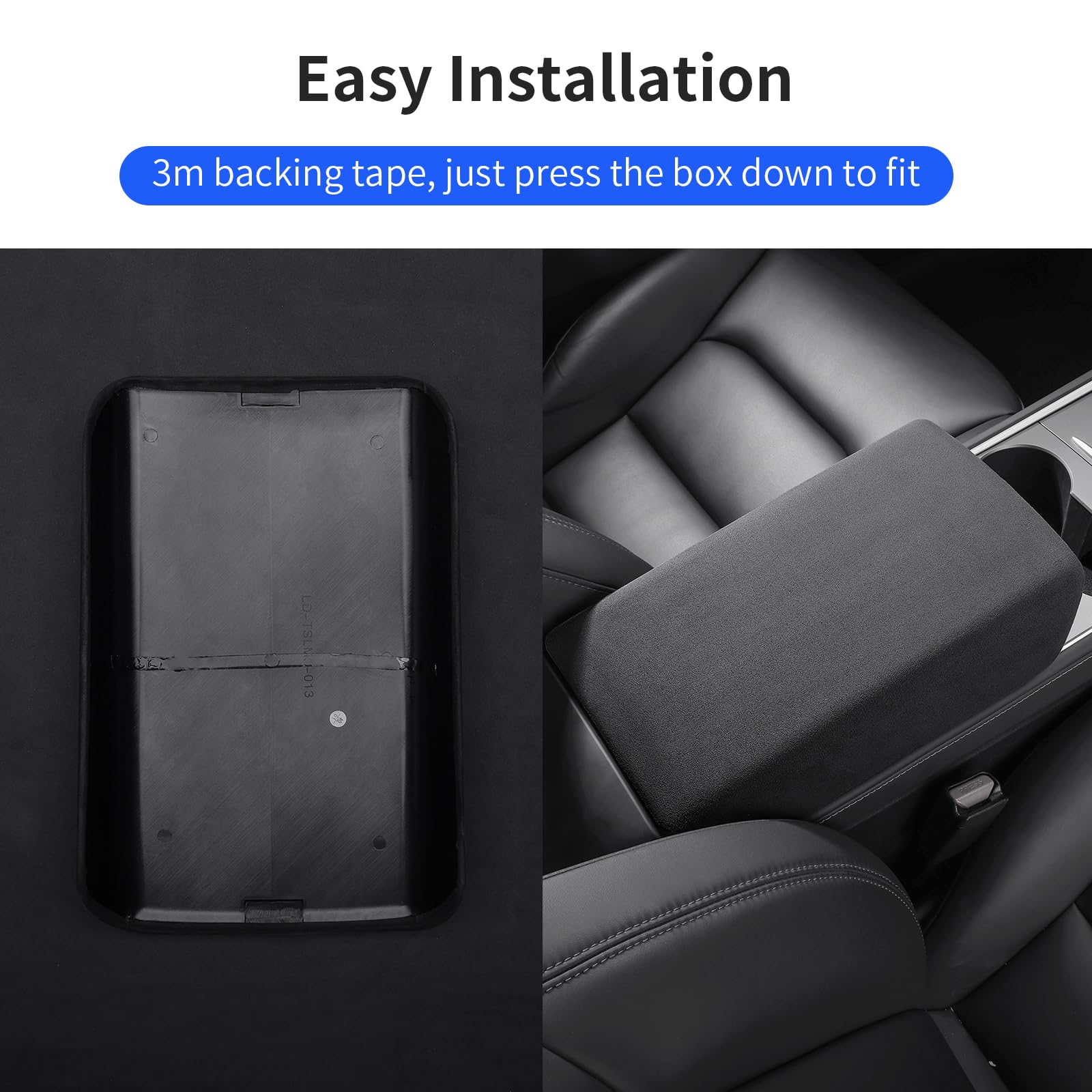ushilife Armrest Cover Center Console Armrest Box Case Protector Lid Pad + Center Console Wrap Kit for Tesla Model 3 Model Y 2017-2020 Alcantara Suede Fabric Interior Decoration