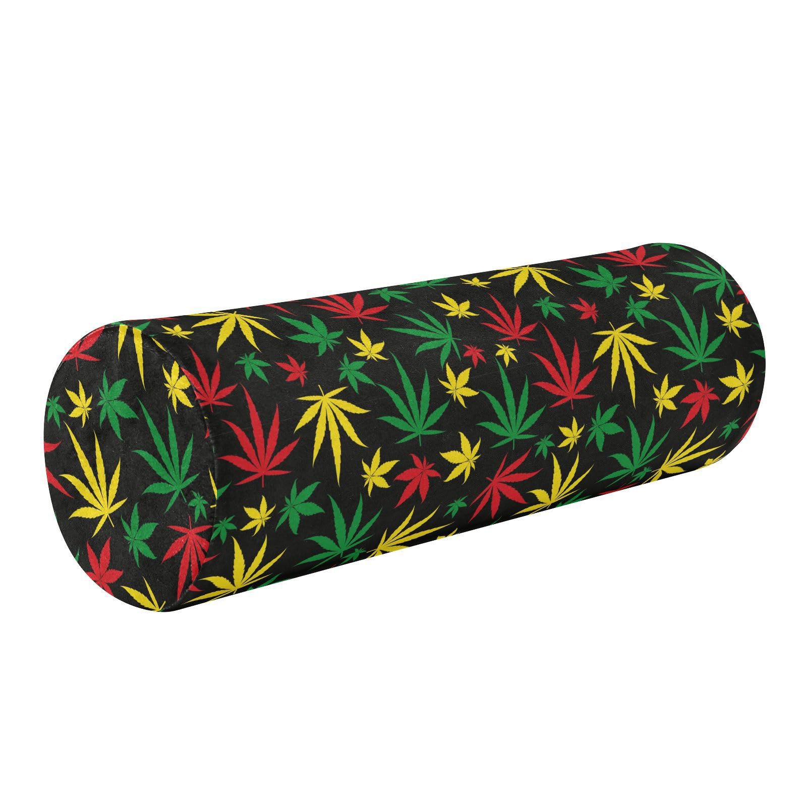 Vnurnrn Colorful Leaves Neck Support Pillow Round Neck Roll Bolster Cylinder Pillow Cervical Pillows Neck Roll Pillow for Leg Knee Back Head Support for Work Women Men Traveling Headrest
