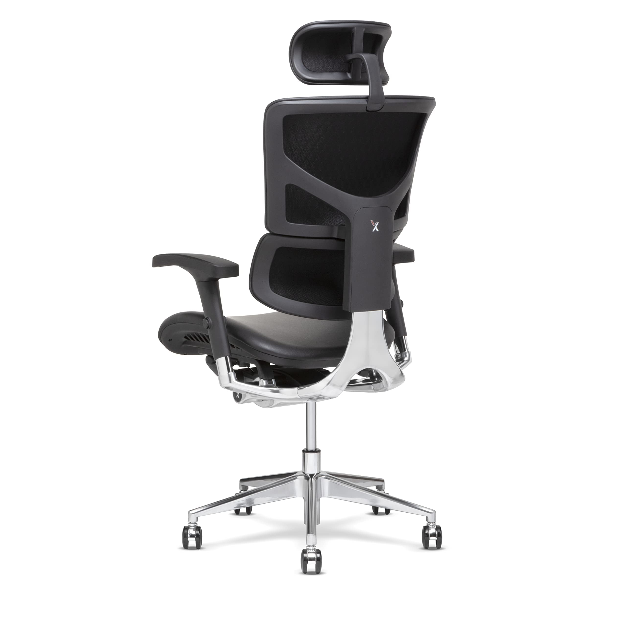 X-Chair X4 High End Executive Chair, Black Brisa with Headrest - Ergonomic Office Seat/Dynamic Variable Lumbar Support/Floating Recline/Stunning Aesthetic/Adjustable/Perfect for Office or Boardroom