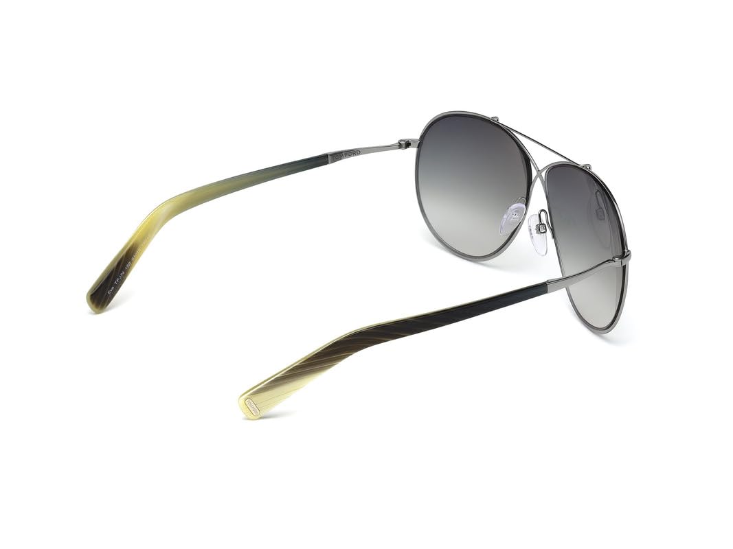 Tom Ford Criss Cross Sunglasses TF374 Eva 15B Ruthenium/Horn 61mm FT0374
