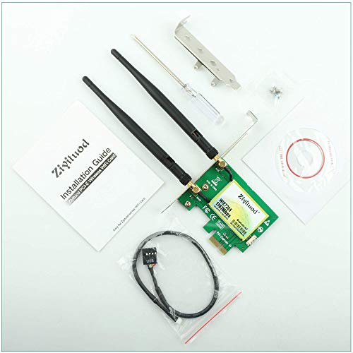 Ziyituod Wireless Dual Band-AC1200A(2.4G 300Mbps+5G 867Mbps),PCI-E WiFi Card Wireless Network Adapter for Win7/8/10/11,Linux,Detachable Antenna,Easy to Assemble,Plug and Play,no BT