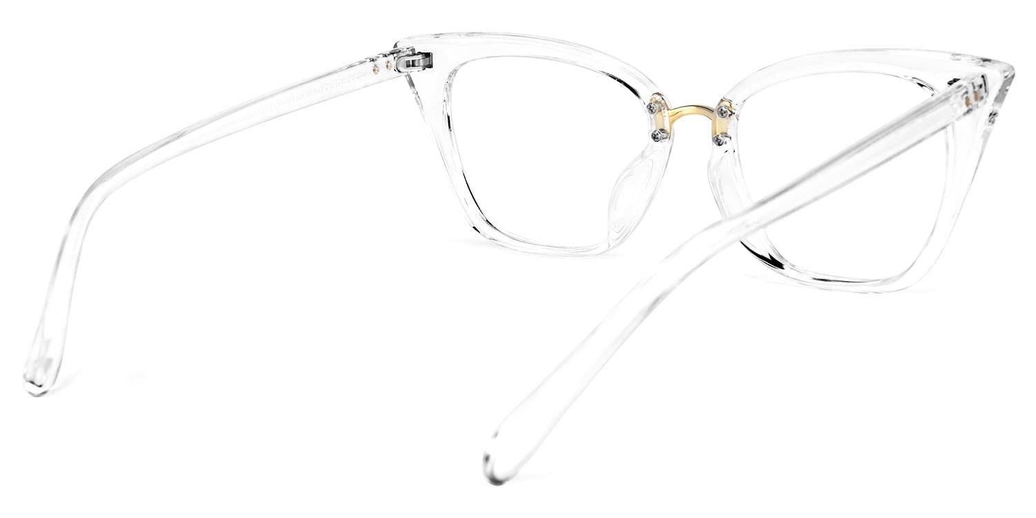 Zeelool Cat Eye Glasses Frame for Women Clear Lens Chandrika ZOP01899-02 Crystal