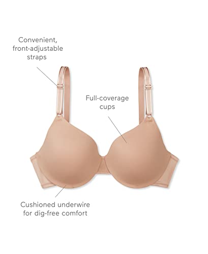 Warner's womens This is Not Bra™ Cushioned Underwire Lightly Lined T-shirt 1593 bras, Toasted Almond, 38C US