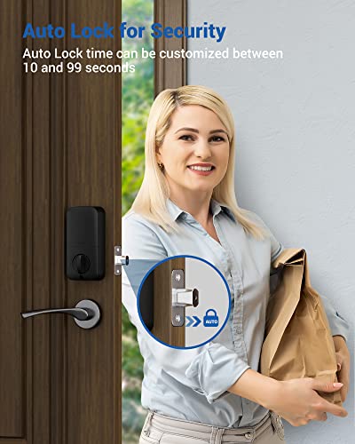 Veise Keyless Entry Door Lock, Electronic Keypad Deadbolt Lock, Auto Lock, 1 Touch Locking & 20 User Codes, Anti-Peeking Password, Easy Installation Design - Satin Nickel