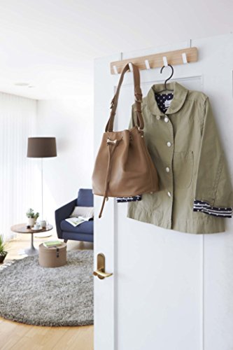 YAMAZAKI Home Ply Over The Door Hooks - Hanging Coat Rack, Beige, small