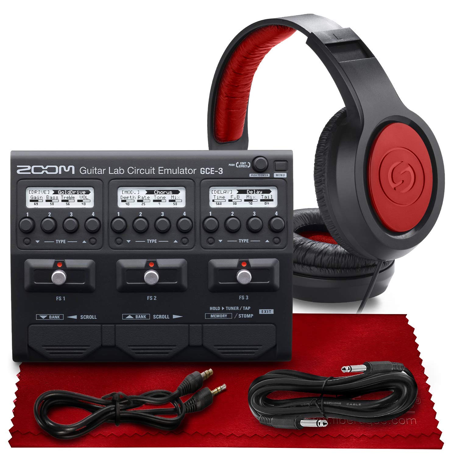 Zoom GCE-3 Guitar Lab Circuit Emulator W/Over-Ear Dynamic Stereo Headphones