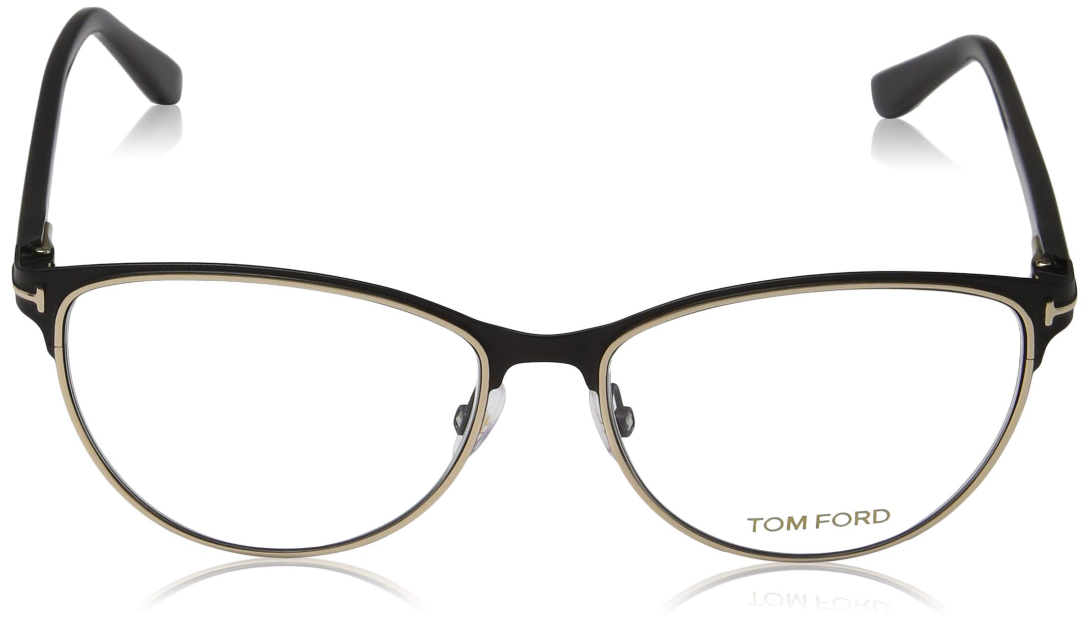 Tom Ford Oval Eyeglasses TF5420 005 Matte/Shiny Black/Gold 54mm FT5420