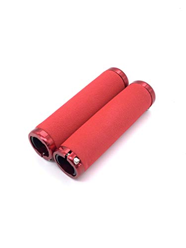 Silfrae Nonslip MTB Handlebar Grip Mountain Bike Hand Grips Rubber 1 Pair (Red, 22mm)