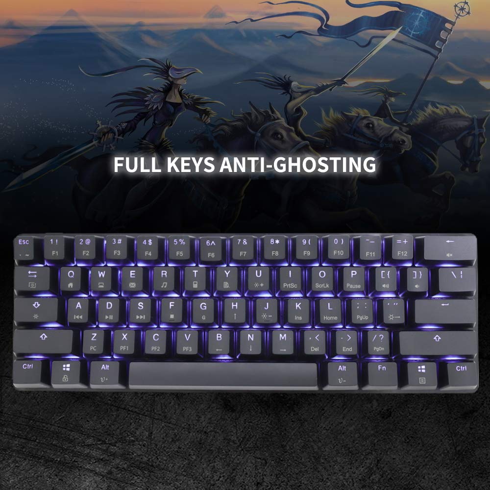 STOGA 60% Gaming Keyboard, RGB Mechanical Keyboard, Small 61-Key Wired Brown Switch Mini Keyboard, Black Computer Keyboard for Gaming/Office/PC/Mac