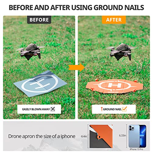 STARTRC Drone Landing Pad, Double-Sided Colors Waterproof 20 inch Helipad for DJI Mini 4K/Mini 4 Pro/Avata 2/Air 3/Mini 2 SE/Mini 3 Pro/Mavic Air 2S/Avata/RC Drone Accessories