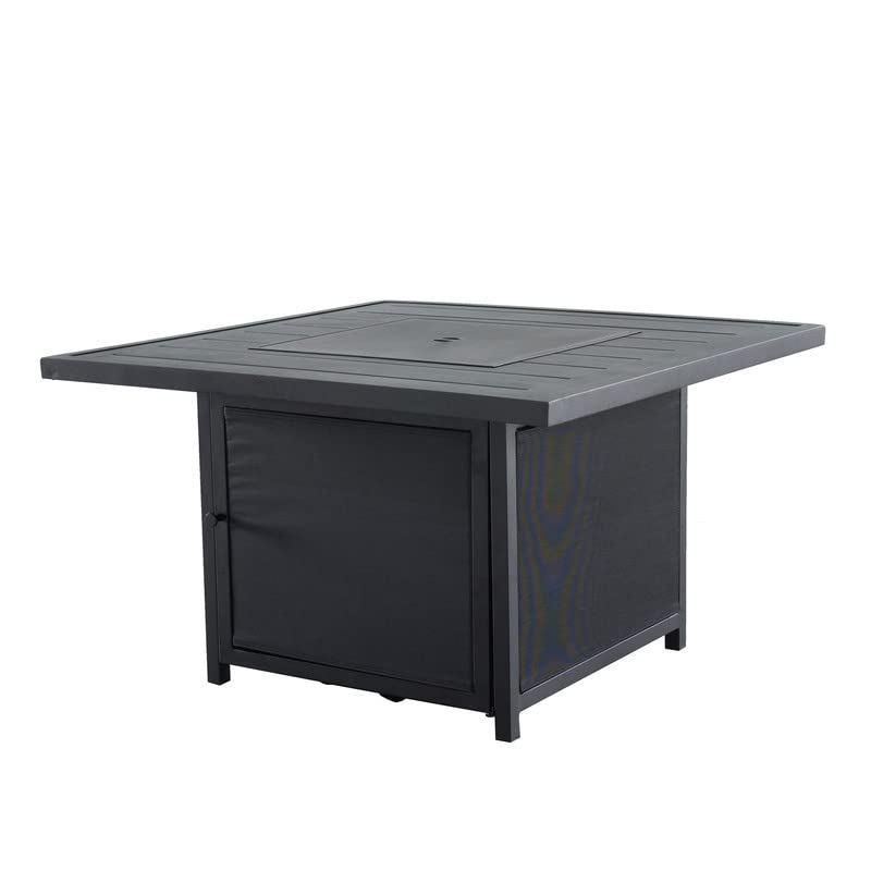 Ultimate Outdoor Elegance: 42" Square Aluminum Firepit Table - Weather-Resistant, Durable, Modern Design 55,000 BTU Patio Propane Firepit Table for Outdoor Spaces