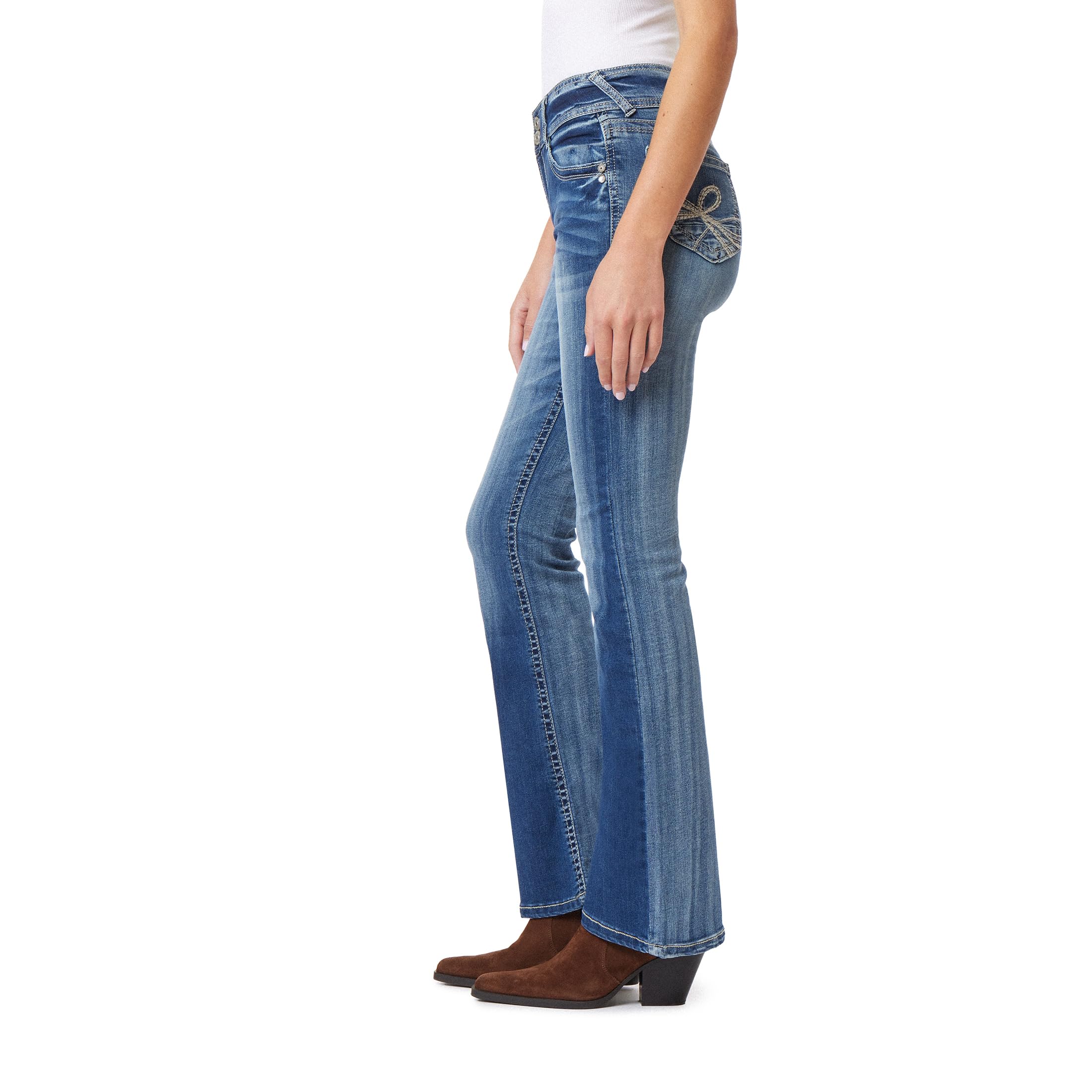 WallFlower Women's Flirty Curvy Flare High Rise Insta Stretch Juniors Jeans (Standard and Plus), Gemma, 17