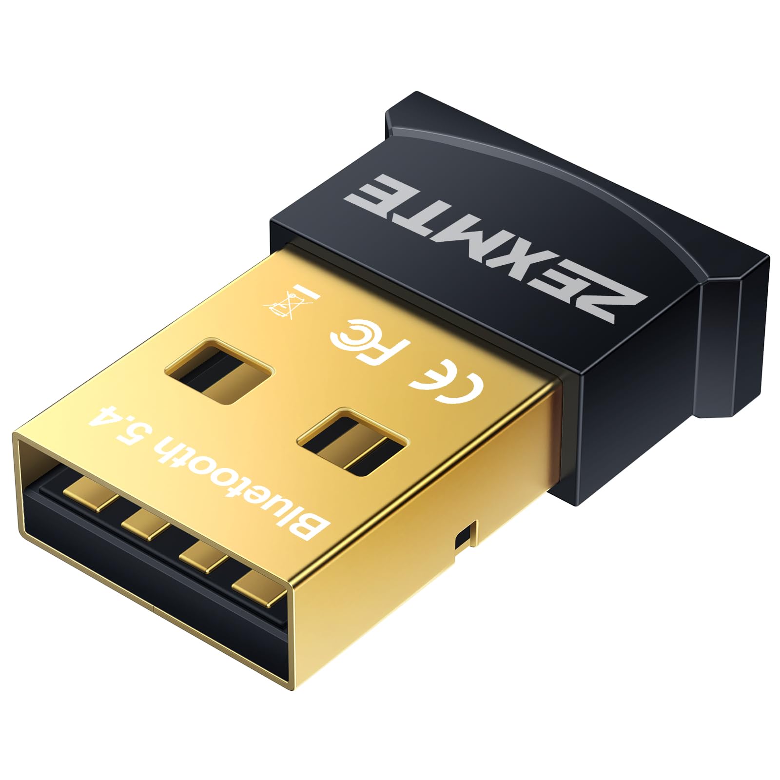 ZEXMTE USB Bluetooth Adapter for PC, 5.4 Bluetooth Dongle, Long Range Bluetooth Transmitter&Receiver, Plug-and-Play for Desktop, Laptop, Mouse, Keyboard, Headsets, Speakers Support Windows 11/10/8.1/7