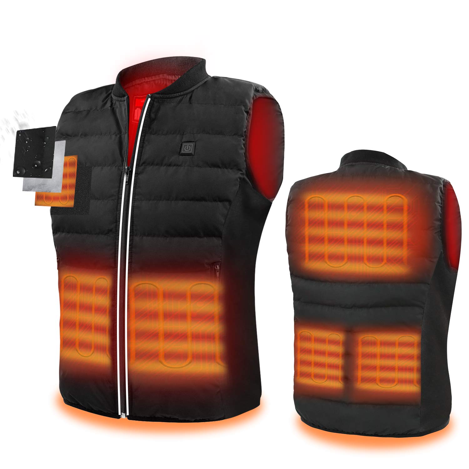 ZLTFashion Heated Vest With Battery Pack USB Charging Electric Heated Jacket Winter Body Warmer Vest for Men