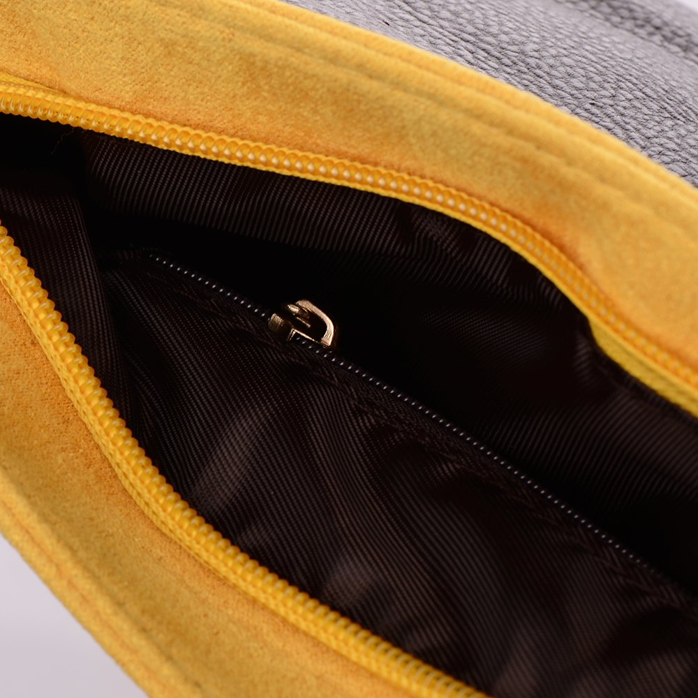 Tim And Ted Tedim Soft Faux Suede Yellow Envelope Clutch Handbag