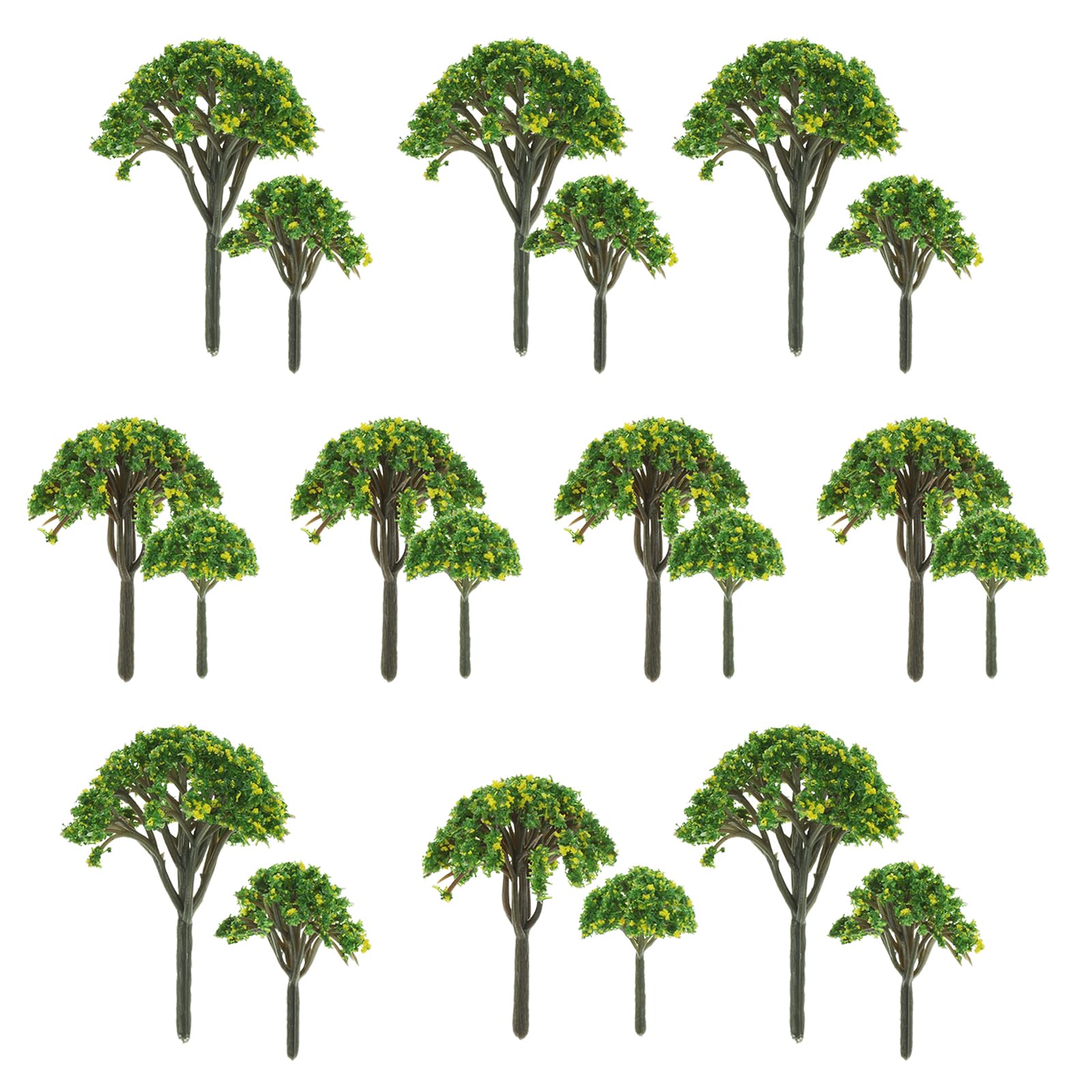 Yetaha 20PCS Mini Fairy Garden Model Trees, Miniature Plant Ornament Models Green Diorama Supplies for DIY Craft Train Landscape Railroad Scenery Sand Military Layout Model War Gaming Terrain