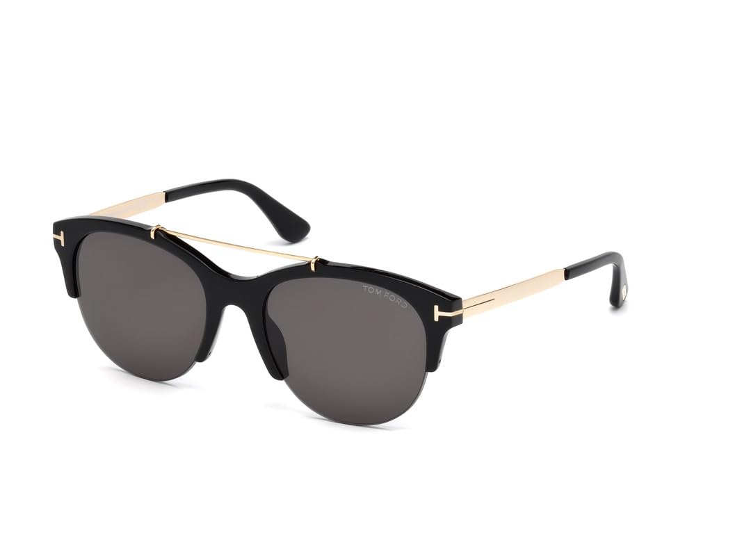 Tom Ford Womens Adrenne Semi-Rimless Signature Aviator Sunglasses Black O/S