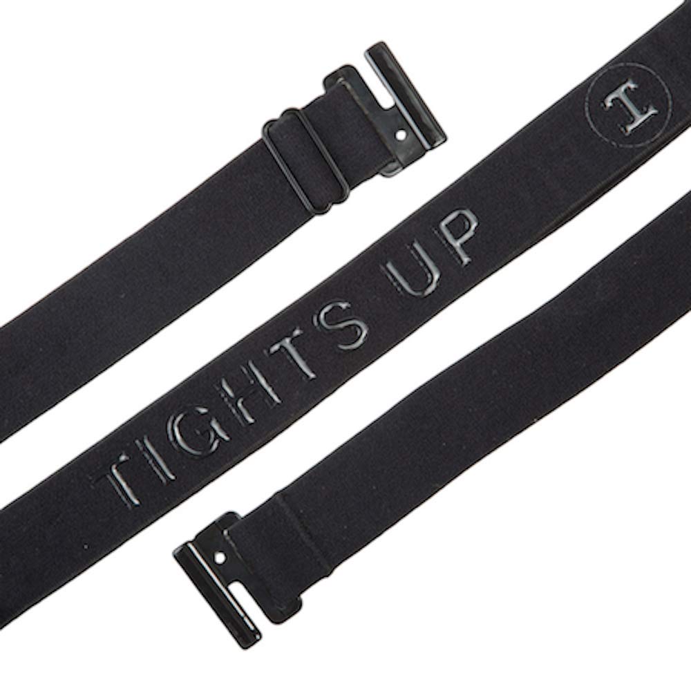 TIGHTS UP Adjustable, Gel Backing, Flat Buckle, Metal Free, Invisible Elastic Belt. Stretch Belt for Women and Men | Black Belt