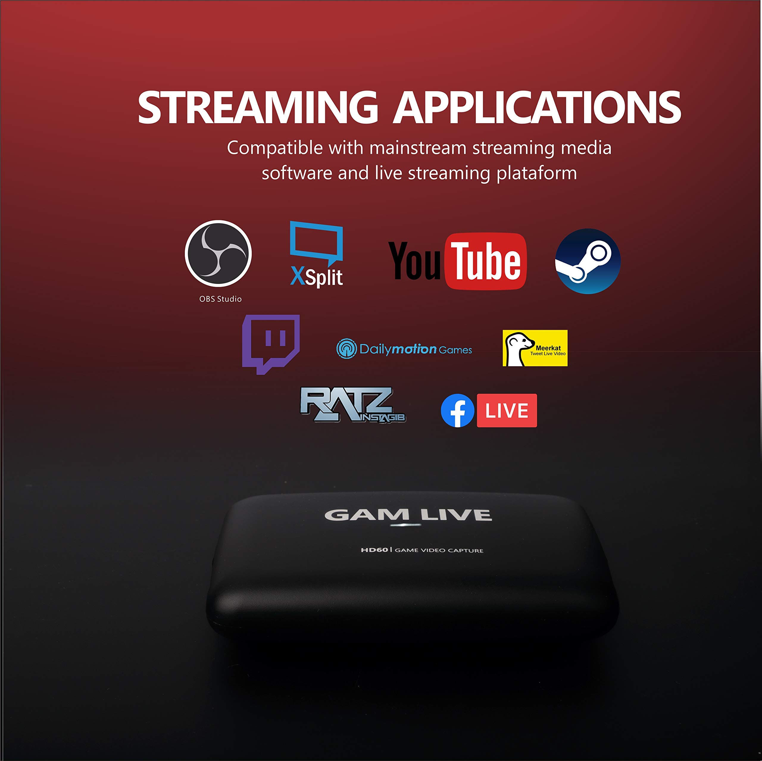 UCEC Capture card, GAM LIVE, 4K USB 3.0 Game Video Capture Card, 1080p60 and 4K30 for Live Streaming, Video Recording, Compatible with PS5, PS4, Xbox One, Xbox 360, Switch and More