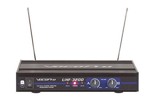 VocoPro UHF Dual-Channel Rechargeable Wireless Microphone System (UHF-3205-9)