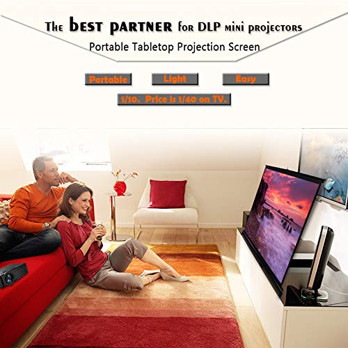 XDDCDH 50-inch Projector Screen 4:3 Tabletop Projection Screen Manual Pull Up Folding Projecting Screen Home Theater for DLP Projector