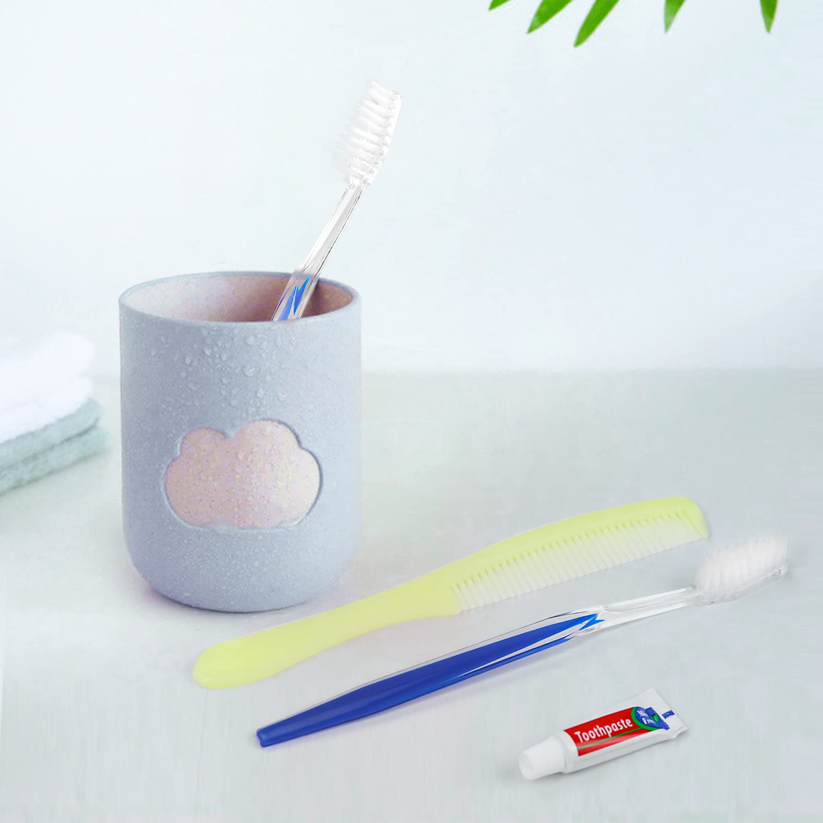 Xuezoioy Travel Toothbrushes Kit,30 Pack Individually Wrapped Disposable Toothbrushes with Toothpaste and Hair Combs Travel Toothbrush Set for Homeless,Hotel