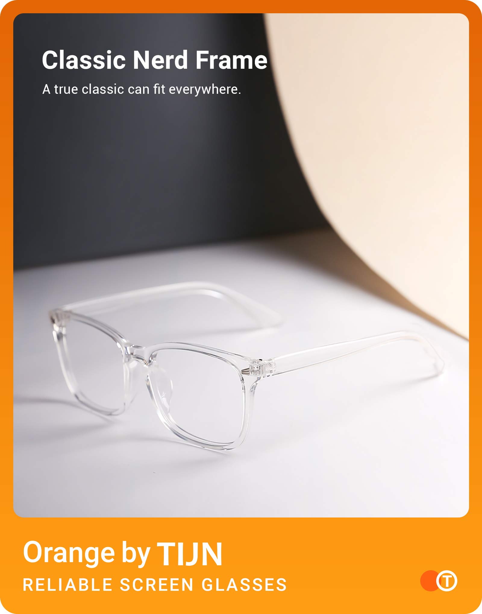 TIJN Unisex Stylish Square Non-Prescription Eyeglasses Glasses Clear Lens Women Men Eyewear