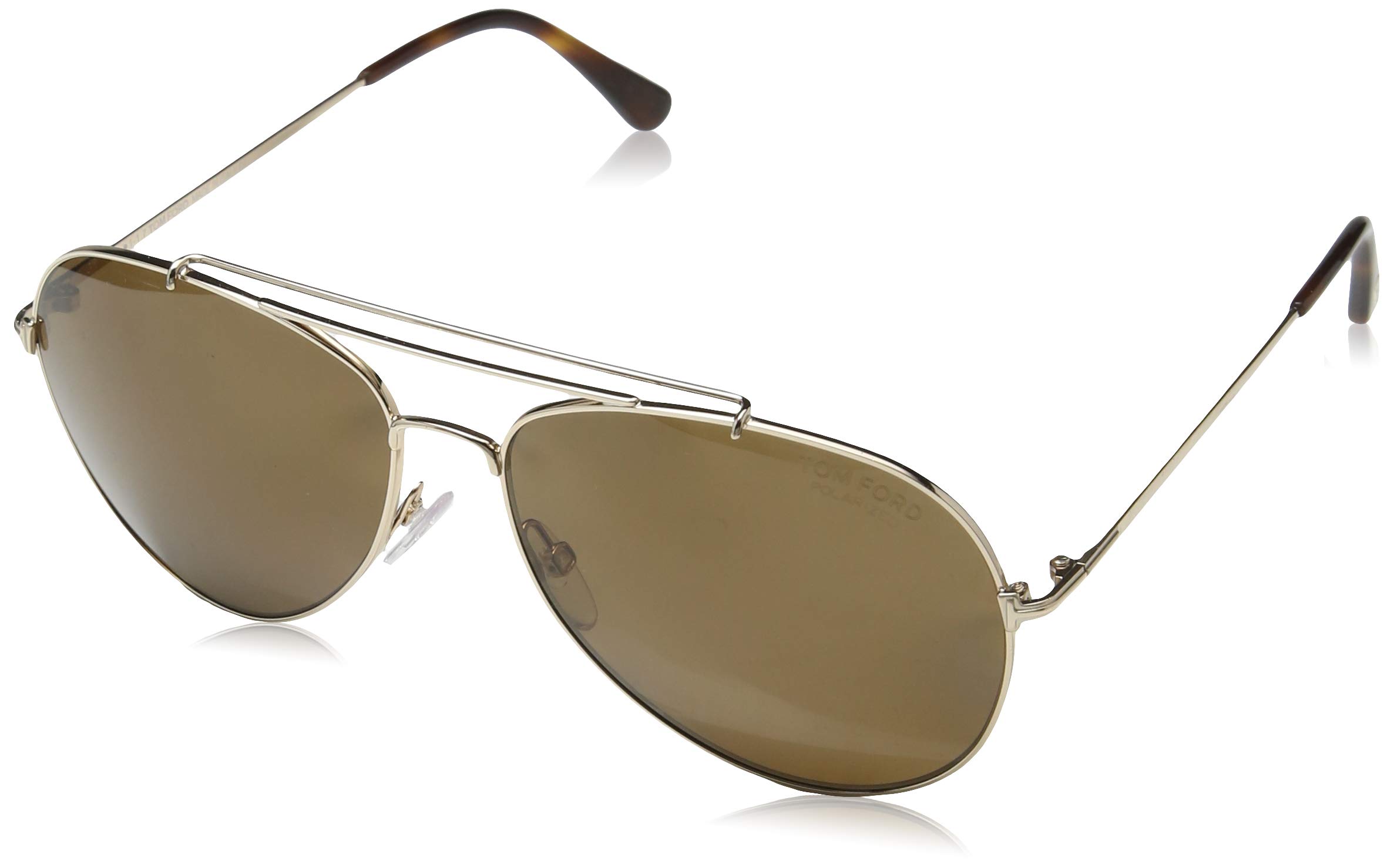 Tom Ford FT0497 28H Shiny Rose Gold Indiana Pilot Sunglasses Polarised Lens Cat