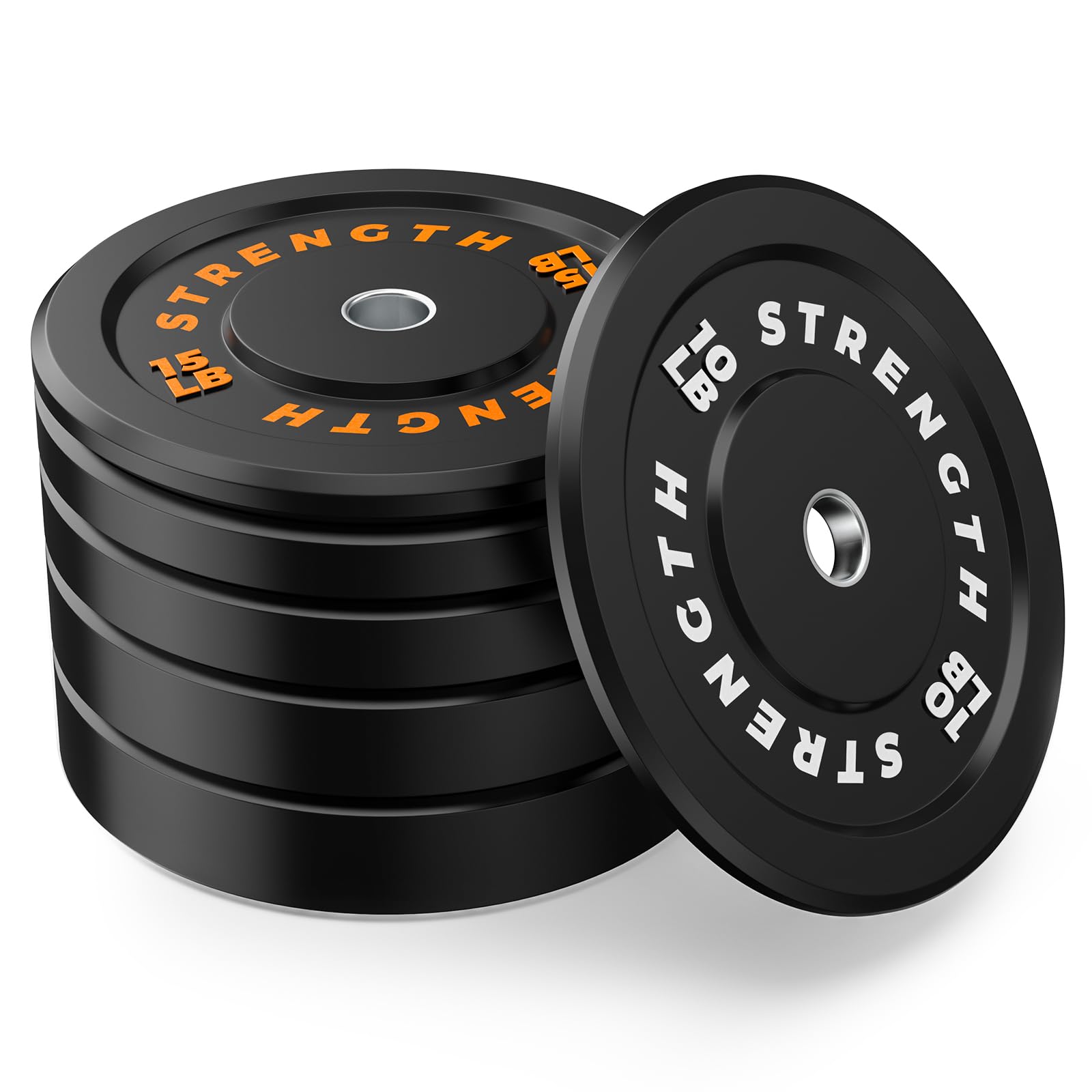 XDDIAS Bumper Plates, Olympic Bumper Plates Set, 2-Inch Rubber Weight Plates with Steel Insert for Weight Lifting and Strength Training - Sold in Single, Pairs or Sets(10-55LBS)