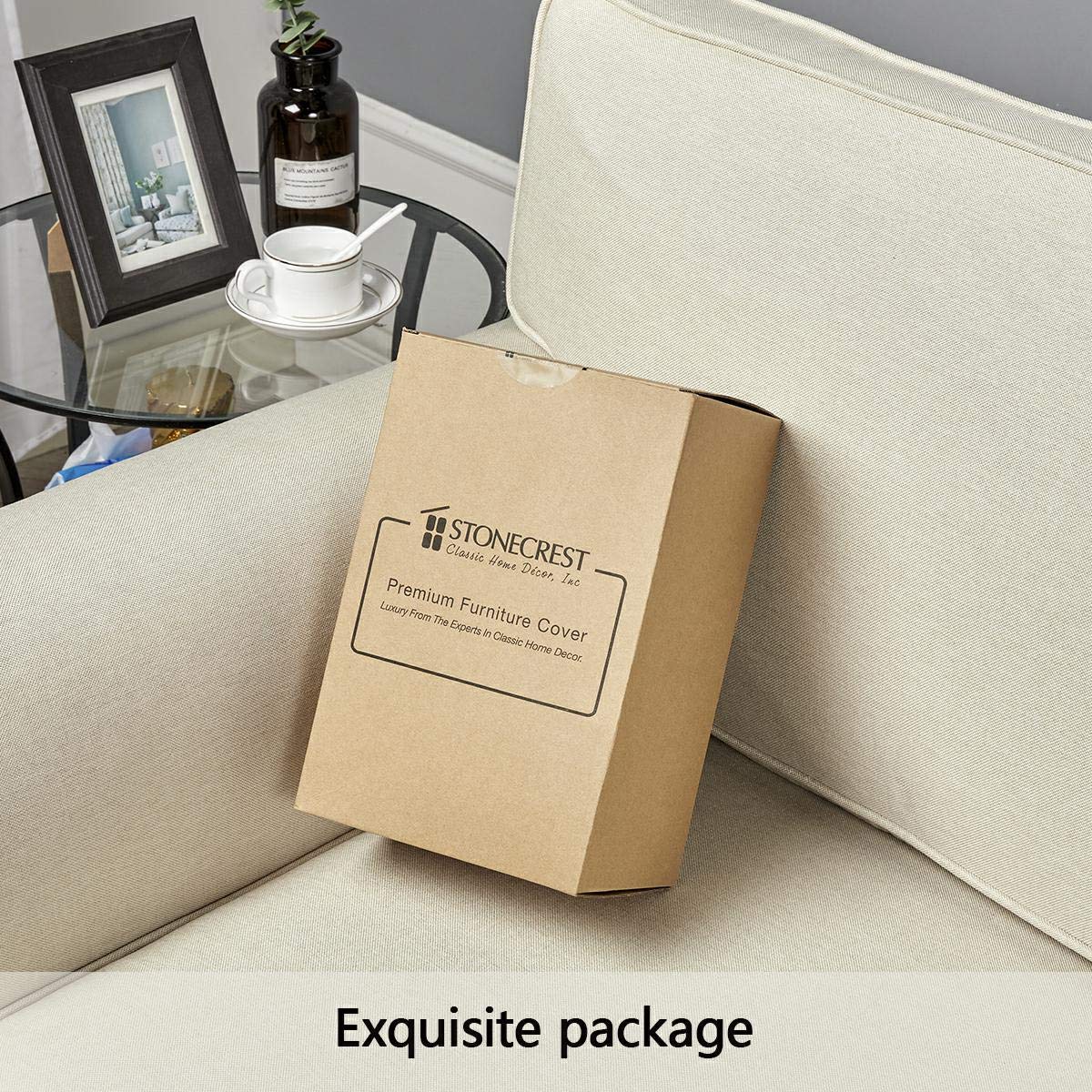 STONECREST Heated Recliner Chair Cover for Footrest (White Sherpa/Back Beige, 20x23)