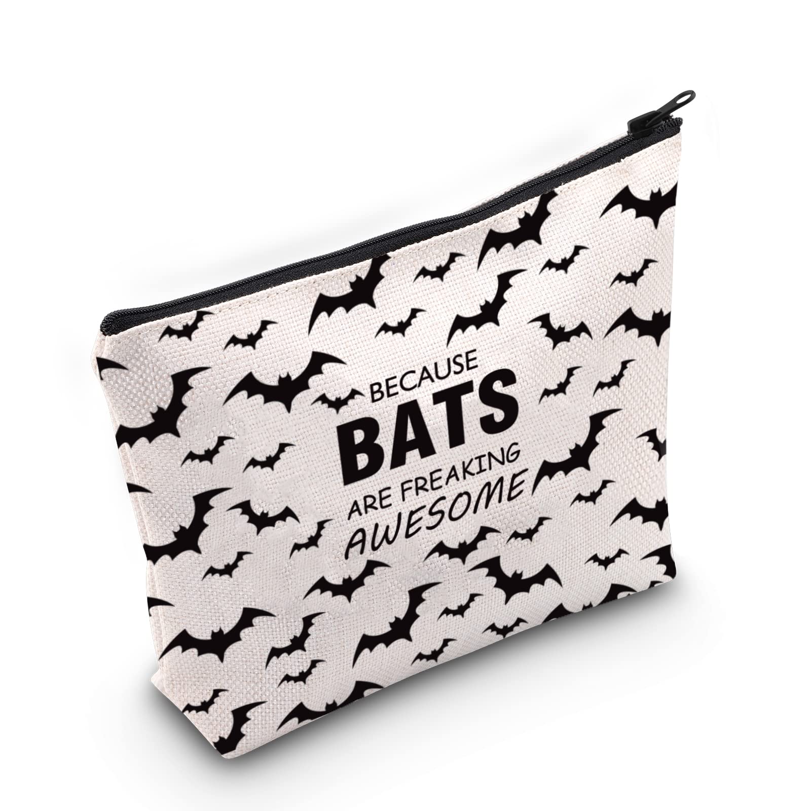 ZJXHPO Bat Survival Kit Because Bats Are Freaking Awesome Makeup Bag With Zipper Spooky Halloween Bat Gift Spooky Bat Toiletry Bag (Bats)