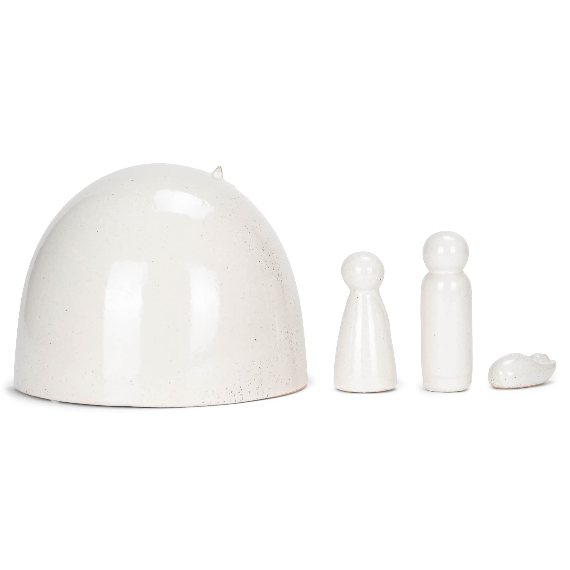 Stoneware Nativity with Glaze, Set of 4