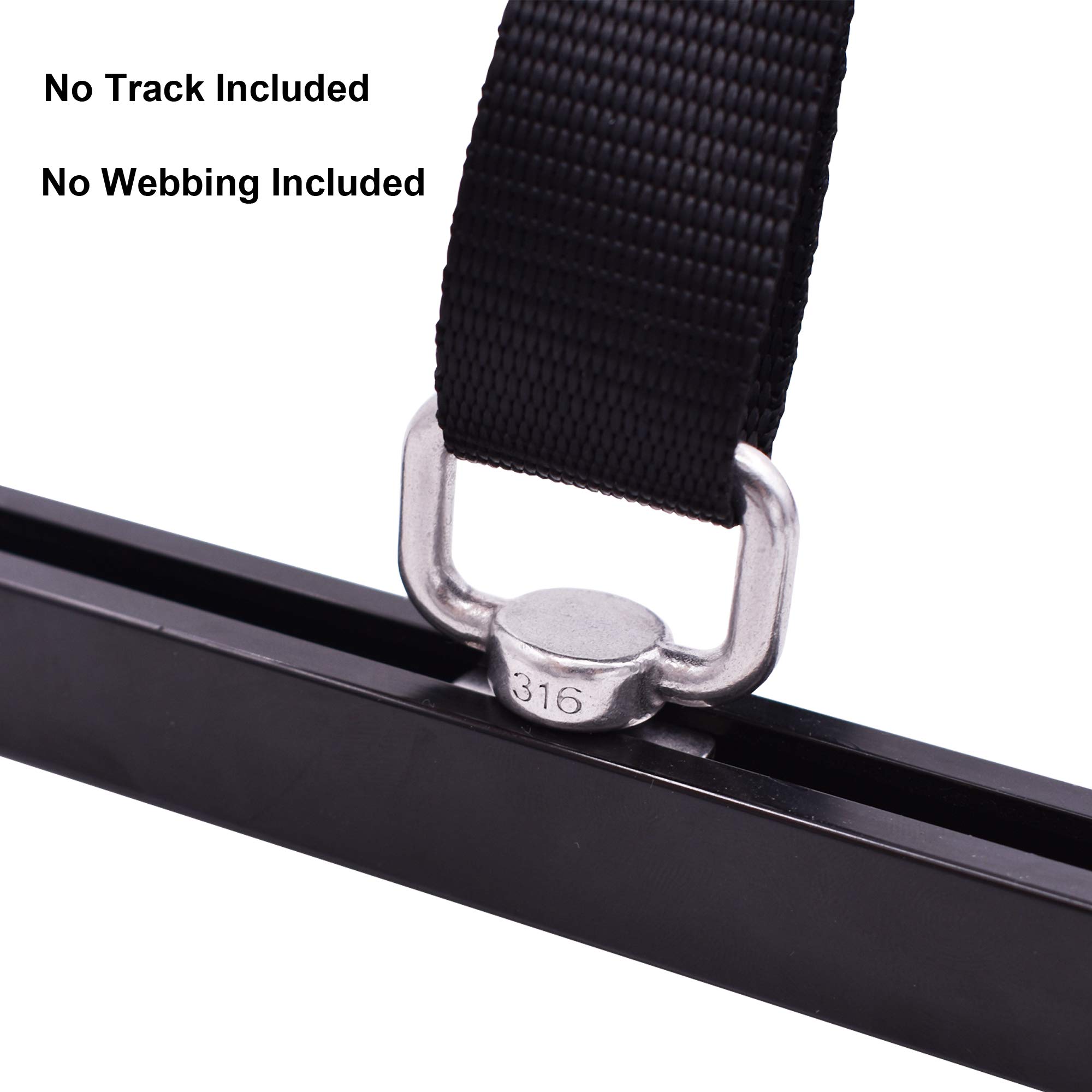 YYST Square Eyelet for Kayak Track, Track Mount Tie Down Eyelet Webbing Loop to Hold Webbing 3/4" or 1" (4)