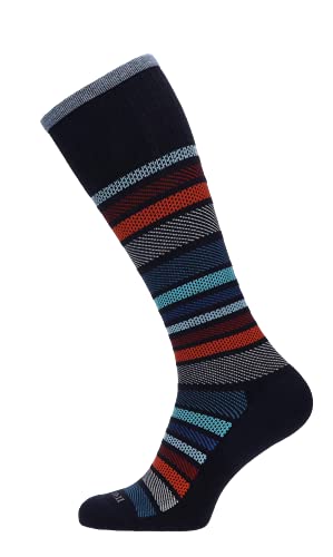 Sockwell Men's Twillful Moderate Graduated Compression Sock, Navy - L/XL