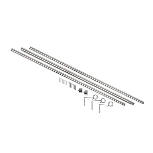Umbra 245976-889-REM Cappa 1-Inch Curtain Rod, Includes 2 Matching Finials, Brackets & Hardware, 66 to 120-Inches, Polished Silver