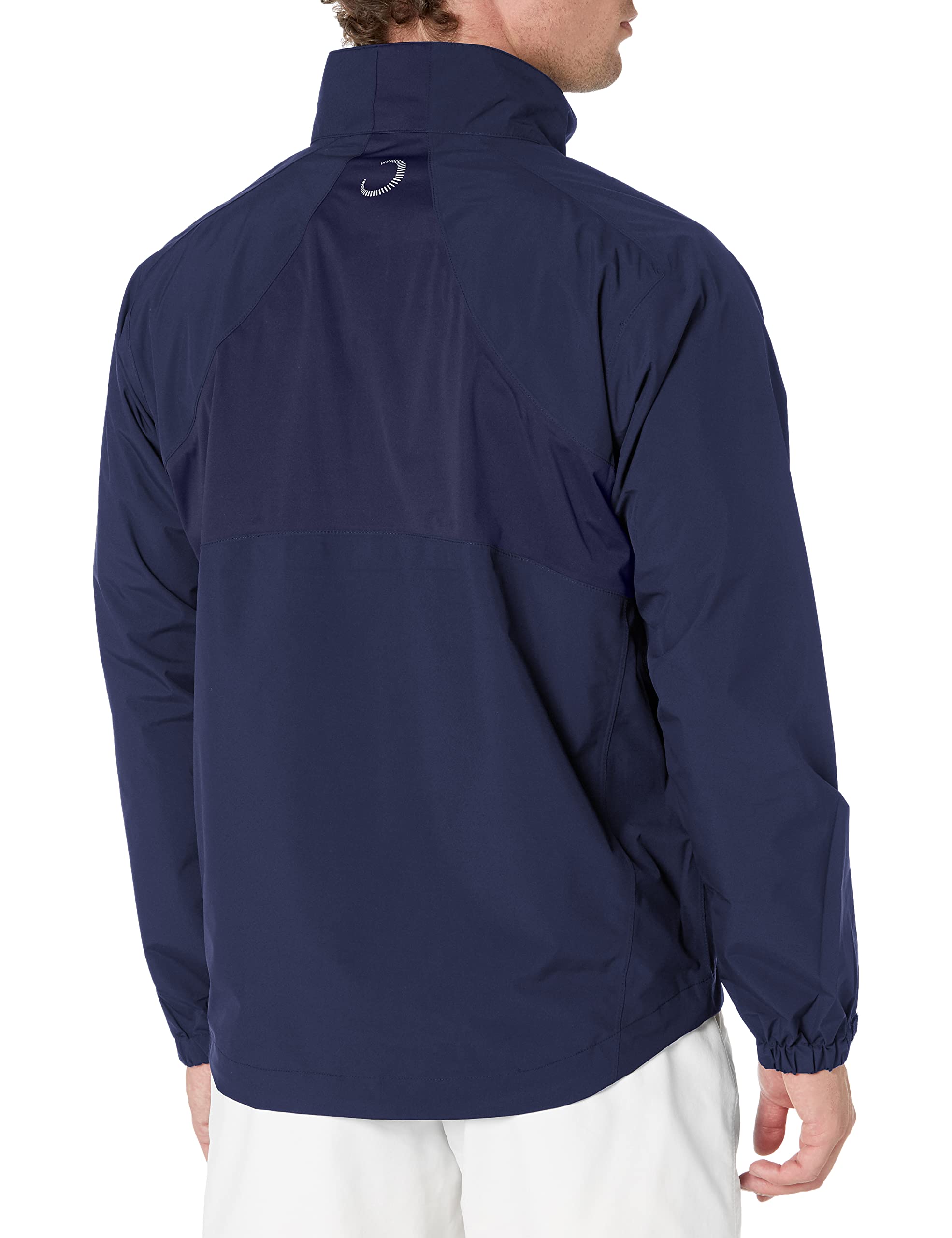 Zero Restriction Men's Power Torque 1/4 Zip Rain Jacket, Navy/Metallic Silver, Medium