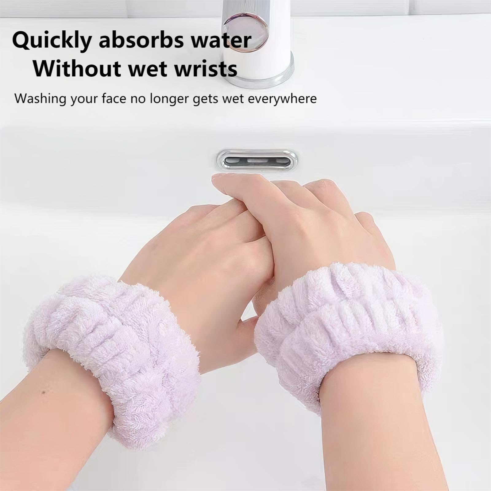XiaLanXuan 9-Pack Soft Spa Headbands & Wristband Set - Elastic Microfiber Towel Bands for Women's Girls' Face Washing, Yoga, Sports - Random 8 Colors