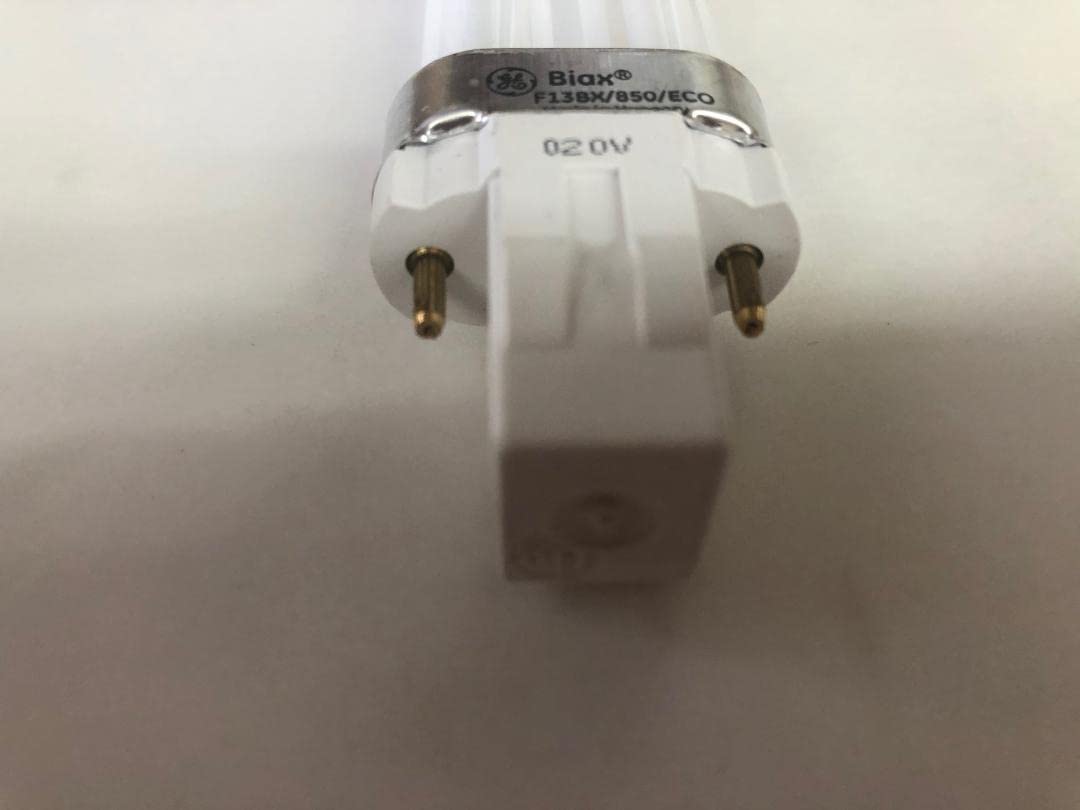 (case of 10) GE 97572 Ecolus Biax T4, F13BX/SPX50, 2 Pin GX23 Base, 5000K Color Temp, 13 watt, 784 lumen, plug-in compact fluorescent light bulb