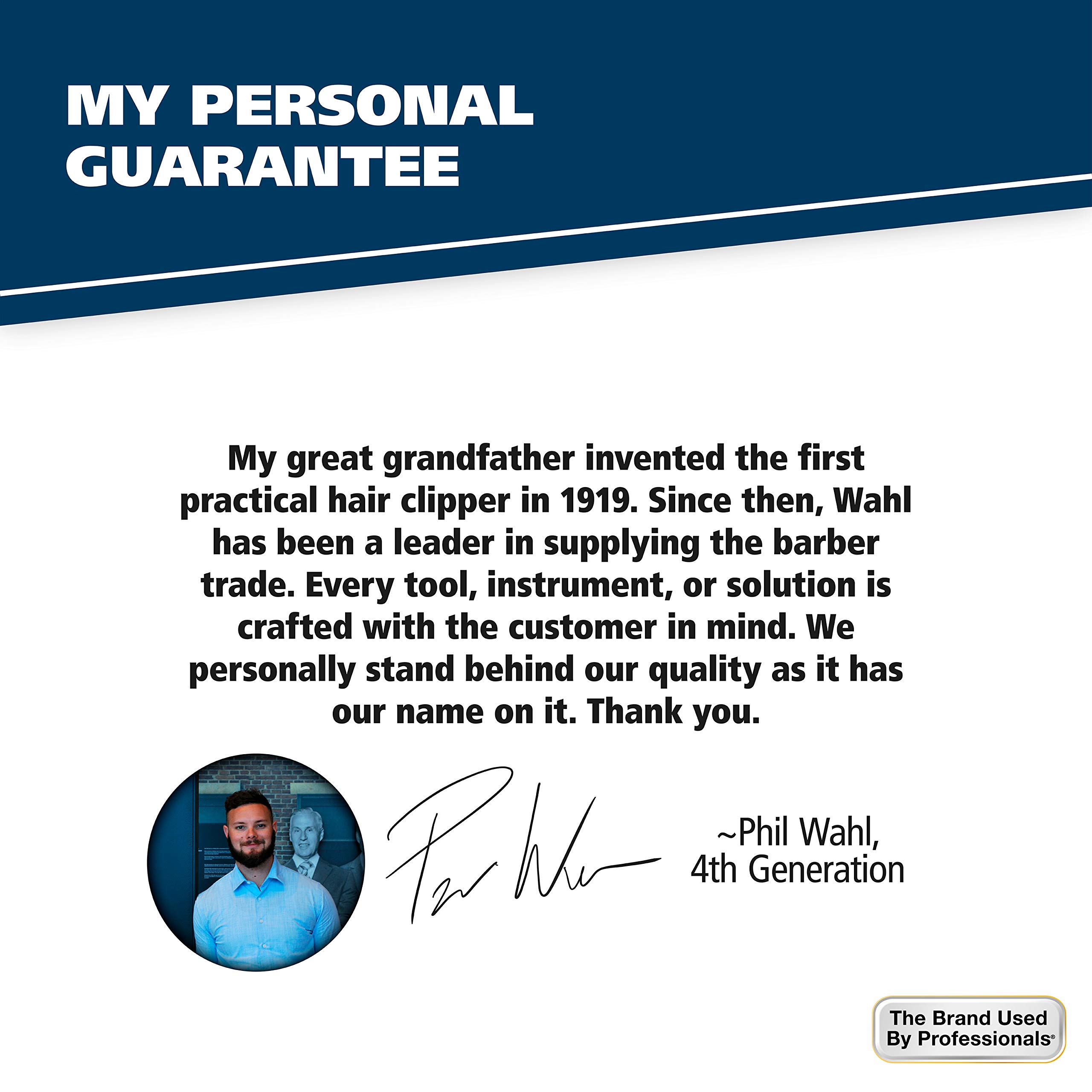 Wahl Beard, Mustache, & Hair Pocket Comb for Men's Grooming - Handcrafted & Hand Cut with Cellulose Acetate - Smooth, Rounded Tapered Teeth - Model 3324