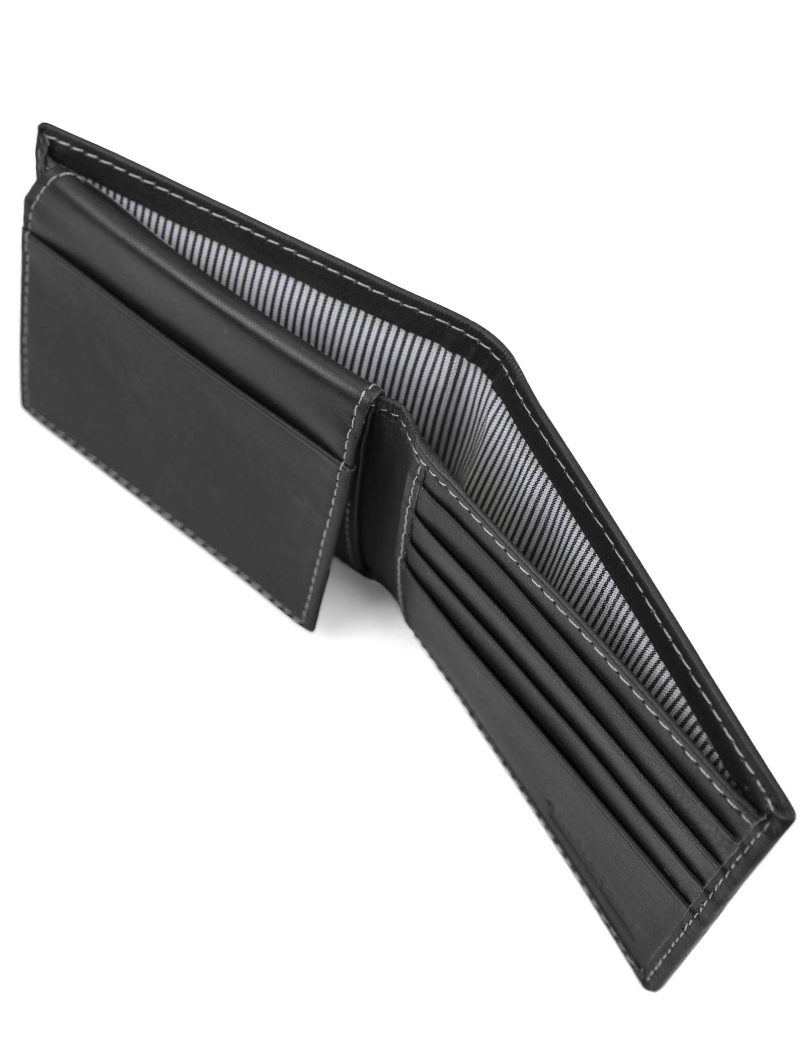 Timberland mens Leather Wallet With Attached Flip Pocket, Black (Cloudy), One Size