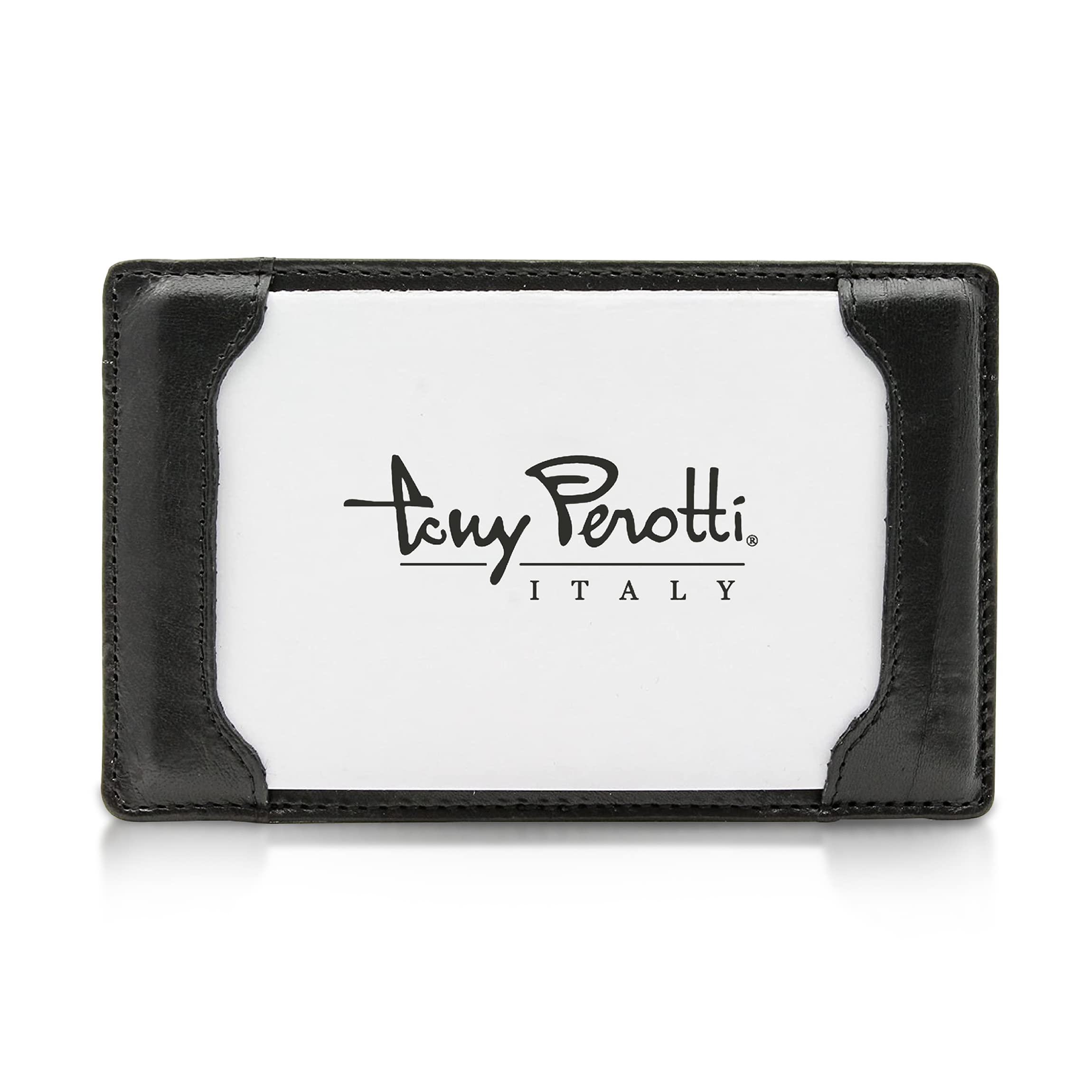 Tony Perotti Italian Leather Pocket Index Card Holder 3x5 - Portable Index Card Case - Memo Jotter Note Card Case Holds 3" x 5" Index Cards
