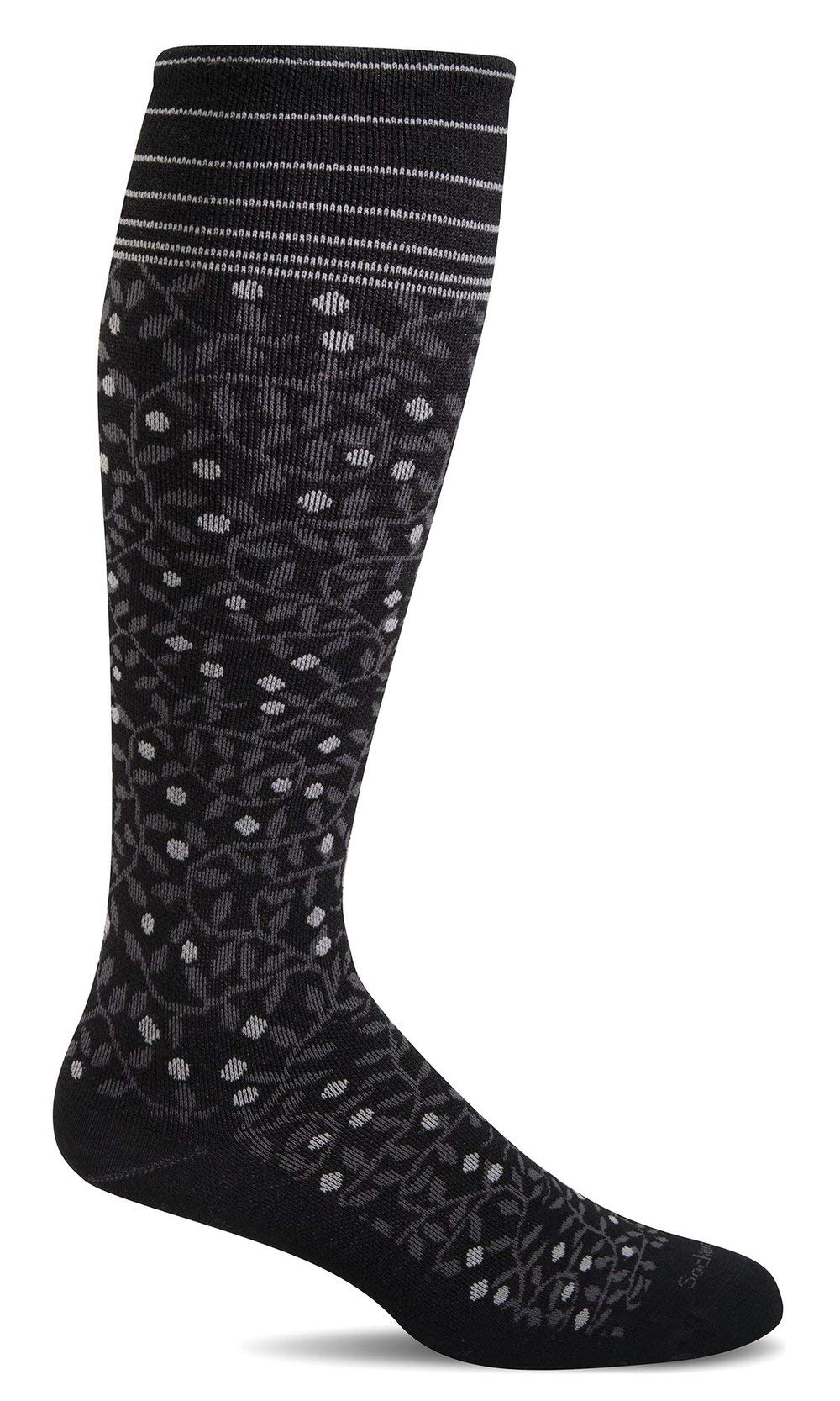 Sockwell New Leaf Non-Cushion Sock - Women's Black Medium/Large