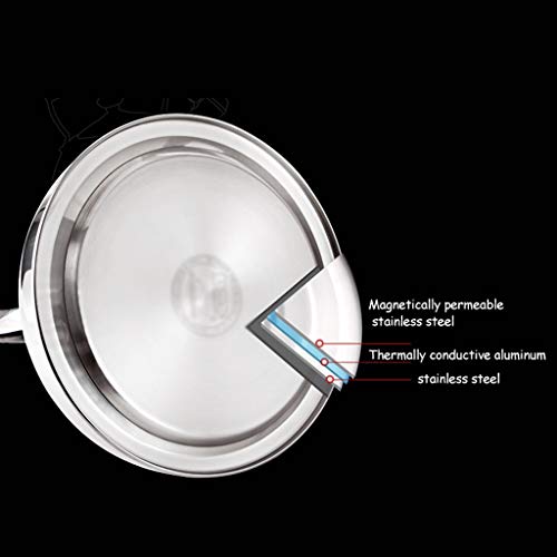 ZNZN Stove Kettle Large Capacity Kettle-Creative Silver Food Grade Stainless Steel Teapot with Ergonomic Handle (2.6L,87.9OZ) Multifunctional Water Kettle