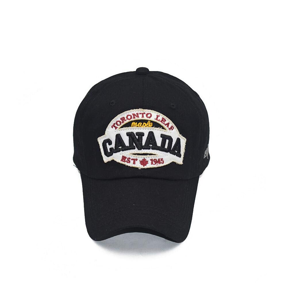 XibeiTrade Canada Maple Flag Cotton Baseball Cap for Men Women Sports Outdoor Sun Hat (Wine Red)