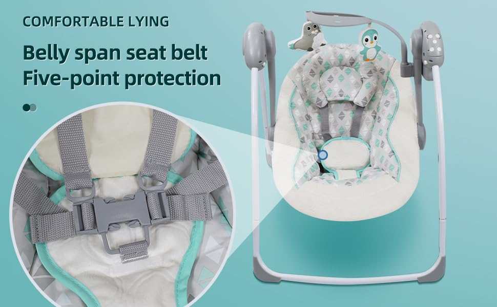 Vannetgo Comfort Portable Swing,Comfort Baby Rocking Chair with Soothing Music,Foldable,Bionic Design, Baby Rests Peacefully (WTY25122)