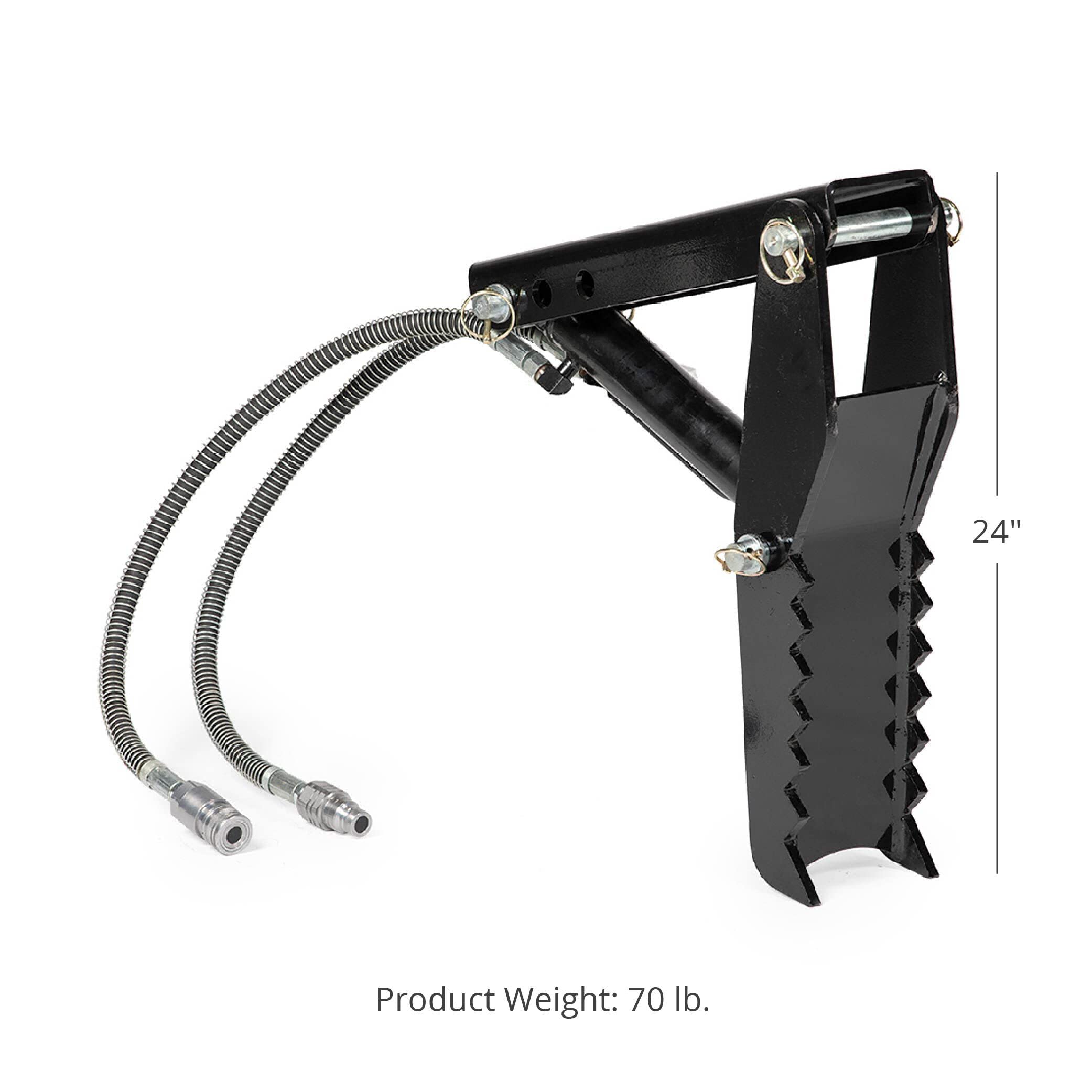 Titan Attachments 24in Hydraulic Backhoe Thumb Excavator Attachment, 7/16in Thickness Heavy-Duty Weld-On Mechanical Thumb with Hydraulic Cylinder